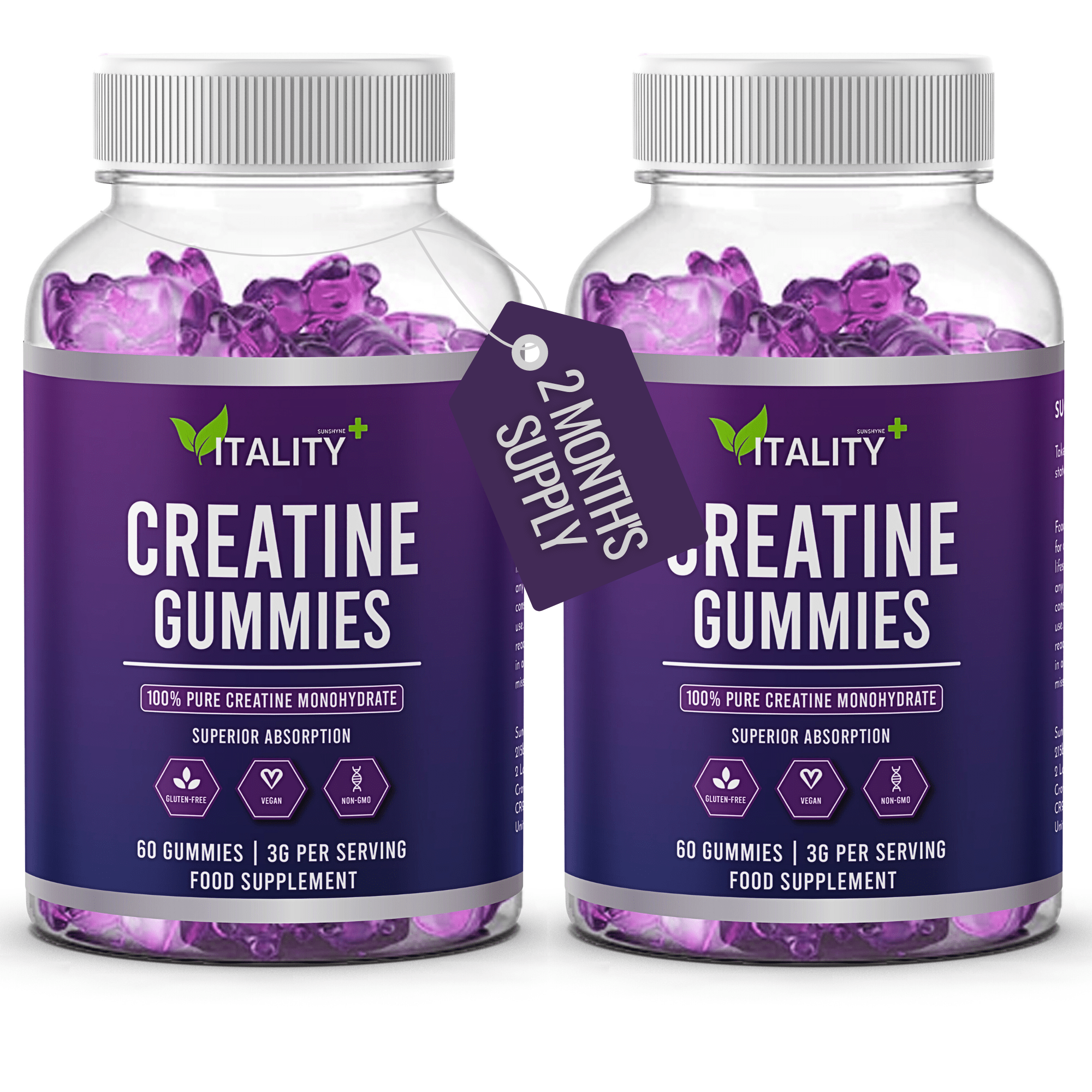 Creatine Monohydrate Gummies | 3g | 2 Months Supply – Vitality Supplements Creatine Monohydrate Gummies | 3g | 2 Months Supply – Vitality Supplements