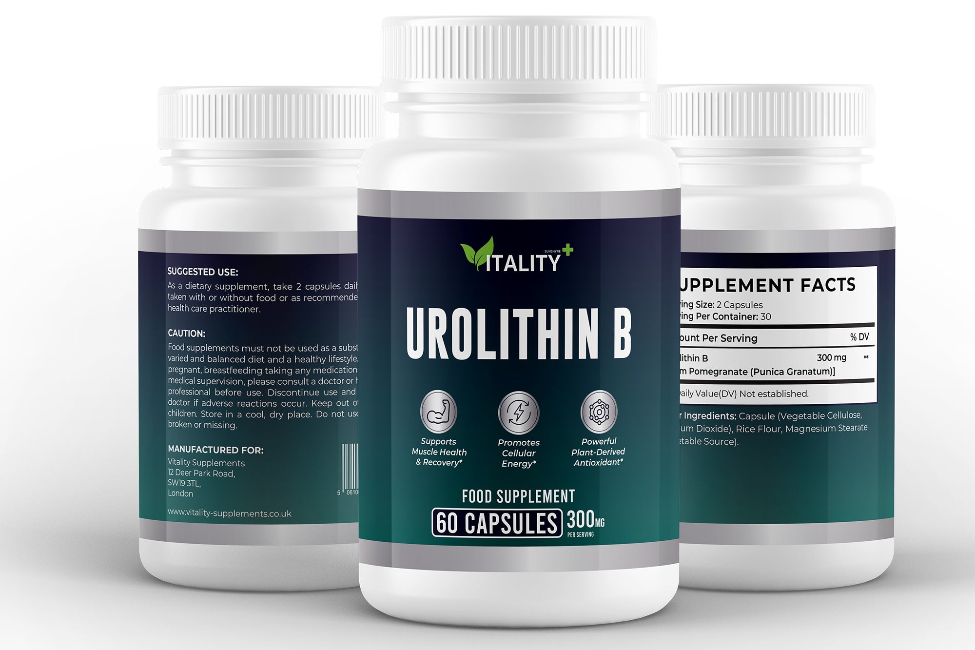 Urolithin B 300 mg Capsules | Muscle & Cellular Support | 60 Vegan Caps ...